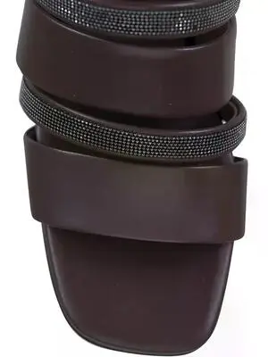 Brunello Cucinelli Monili Embellished Leather Sandals
