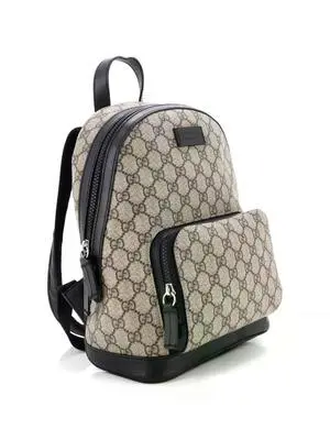 Gucci Gg Coated Canvas Zip Pocket Small Backpack