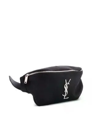 Saint Laurent Monogram Canvas Belt Bag - Black