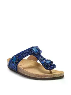 Malìparmi Bead-embellished Slip-on Sandals - Blue
