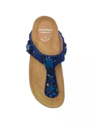 Malìparmi Bead-embellished Slip-on Sandals - Blue