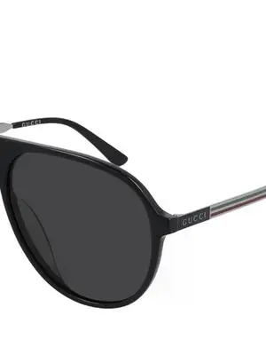 Gucci Web-stripe Pilot-frame Sunglasses