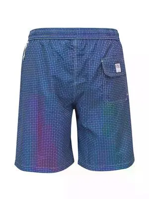 Fedeli Geometric Print Swim Shorts - Blue
