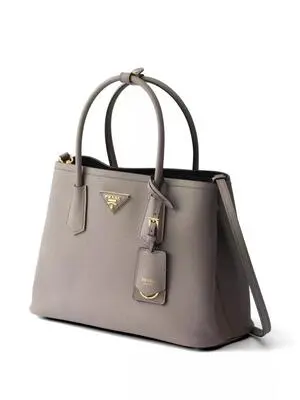 Prada Double Medium Saffiano Leather Bag - Grey