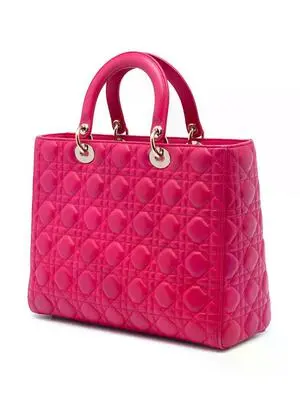 Dior Lambskin Cannage Lady Satchel - Pink