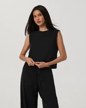 Vuori Heavyweight Cotton Easy Tank Top - Black