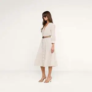 L'Agence Serafine Midi Dress - Ecru