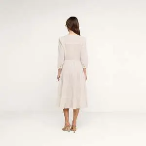 L'Agence Serafine Midi Dress - Ecru