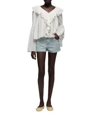 7 For All Mankind Striped Denim Shorts