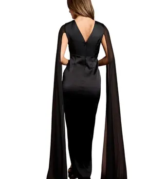 Coast Satin Cape Sleeve Maxi Dress