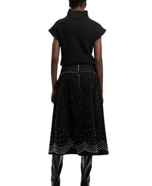 Karen Millen Studded Tie Belt Midi Skirt