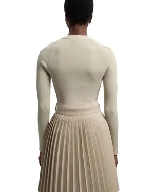 Karen Millen Square Neck Pleated Pu Skirt Mini Dress