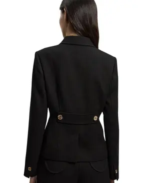 Karen Millen Textured Compact Stretch Tailored Blazer - Black