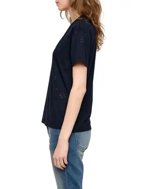 Zadig&Voltaire Marta Embellished V-neck T-shirt - Encre