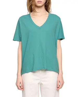 Zadig&Voltaire Tommer V-neck Cotton Tee - Borneo