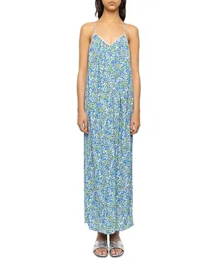 Zadig&Voltaire Ristym Floral Print Maxi Dress - Pear