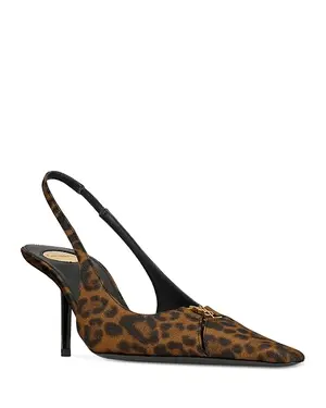 Saint Laurent Babylone Breteuil Slingback Pumps - Leopard