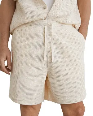 REISS Sedaros Crochet Shorts - Off White