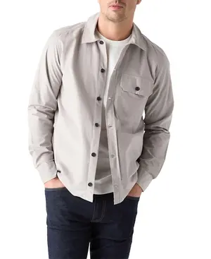 Robert Talbott Burton Pinwale Corduroy Shirt Jacket - Light Gray