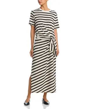 Rag & Bone Slub Stripe Maxi Dress - Cream Multi