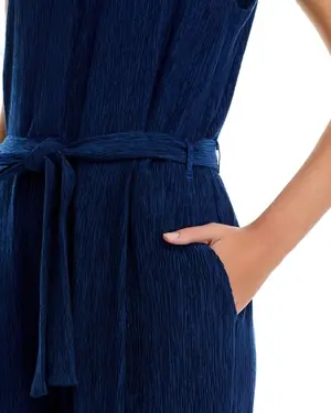 Eileen Fisher Plissé V-neck Jumpsuit - Deep Dive