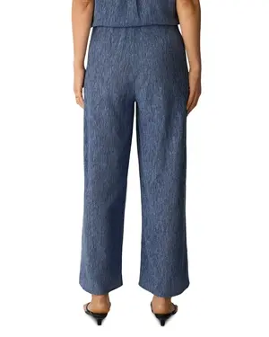 Eileen Fisher Plisse Wide Ankle Pants - Cornflower