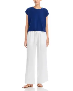 Eileen Fisher Ribbed Knit Crewneck Cropped Top