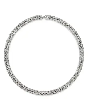 David Yurman Curb Chain Necklace With Diamonds, 11.5mm