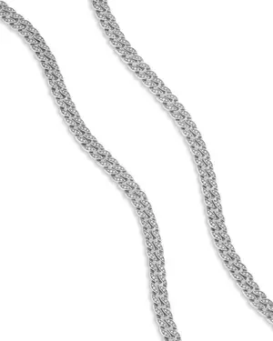 David Yurman Curb Chain Necklace With Diamonds - Silver