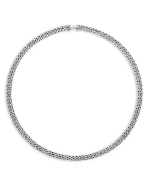 David Yurman Curb Chain Necklace With Diamonds - Silver