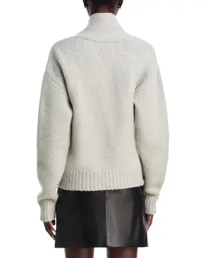 Brandon Maxwell The Lowen Cashmere Silk Knit Double Breasted Shawl Cardigan