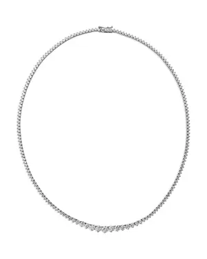 BLOOMINGDALE'S Certified Diamond Graduated Tennis Necklace In 14k Gold, 7.0 Tcw