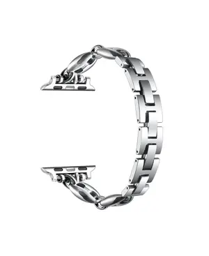 POSH TECH Poppy Stainless Steel Link Band For Apple Watch - Silver