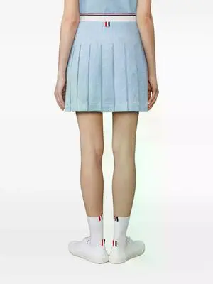 Thom Browne Pleated Mini Skirt With Striped Elasticated Waistband