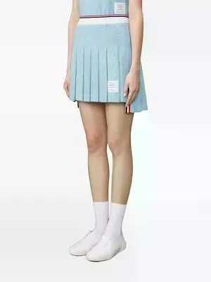 Thom Browne Pleated Mini Skirt With Striped Elasticated Waistband