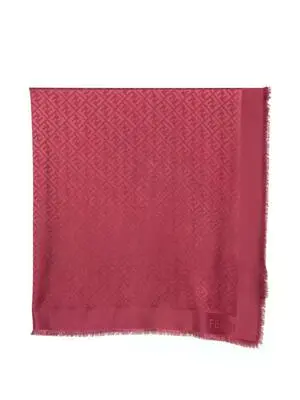 Fendi Ff Motif Jacquard Scarf - Red