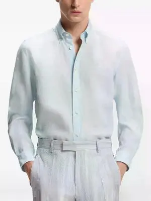 BOSS Regular-fit Button-down Shirt In Linen