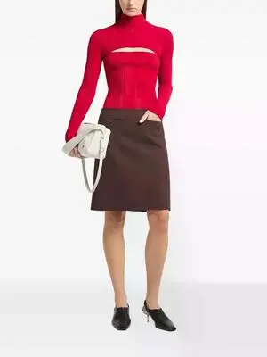 COURREGES Rib-knit Slash-detail Sweater - Red