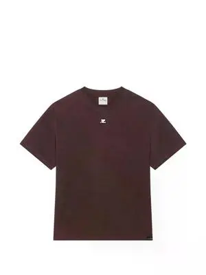 COURREGES Logo-patch Oversized T-shirt - Red