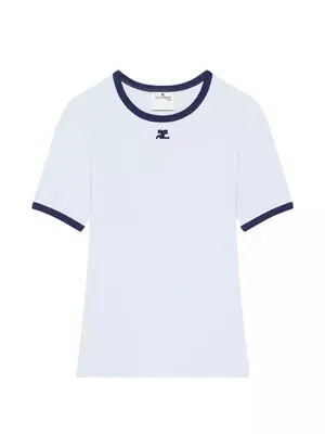 COURREGES Embroidered Logo T-shirt - Blue