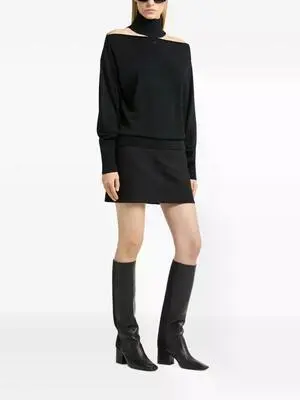 COURREGES Cut-out Off-shoulder Sweater - Black