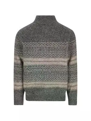Brunello Cucinelli Nordic Jacquard High-neck Cardigan