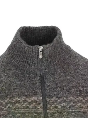 Brunello Cucinelli Nordic Jacquard High-neck Cardigan