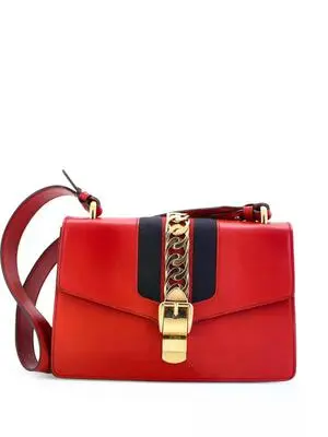 Gucci Sylvie Leather Shoulder Bag - Red