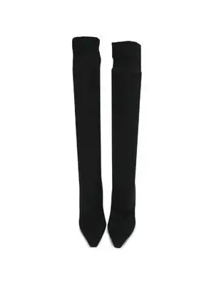 Rene Caovilla Crystal-embellished Knitted Boots
