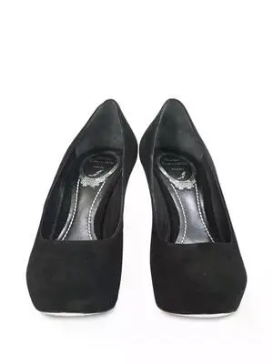 Rene Caovilla Suede Stiletto Platform Pumps