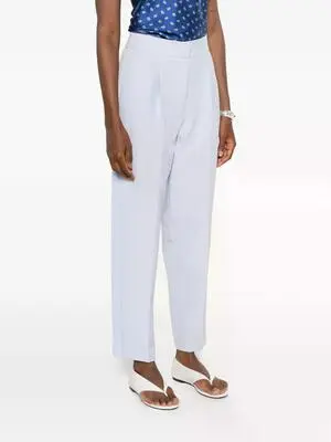 CARLA G. Sky Pleated Tapered-leg Trousers