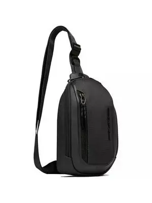 PIQUADRO Leather Trim Messenger Bag
