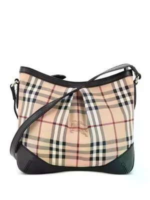 Burberry Haymarket Coated Canvas Medium Crossbody Bag - Brown