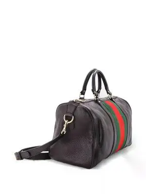 Gucci Vintage Web Boston Bag Leather Medium Satchel